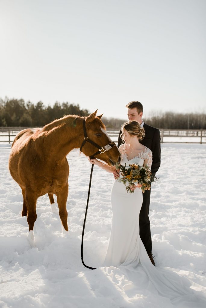 Horse Inspired Canadian Winter Wedding Shoot | Vanessa Renae