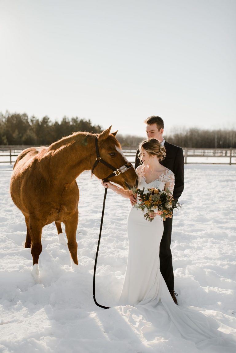 Horse Inspired Canadian Winter Wedding Shoot | Vanessa Renae