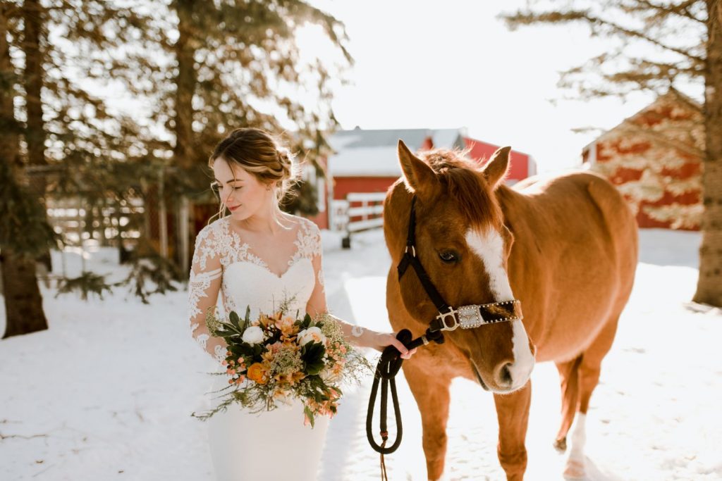 Horse Inspired Canadian Winter Wedding Shoot | Vanessa Renae