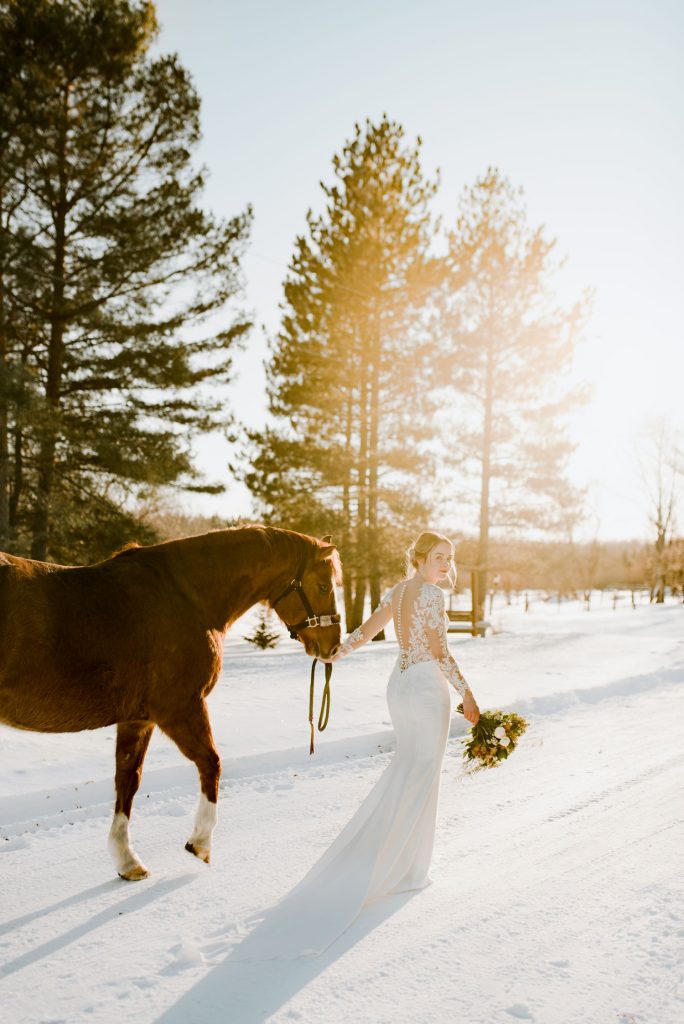 Horse Inspired Canadian Winter Wedding Shoot | Vanessa Renae