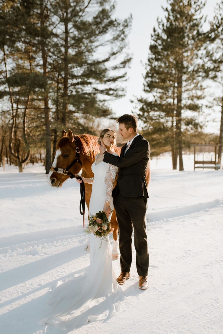 Horse Inspired Canadian Winter Wedding Shoot | Vanessa Renae