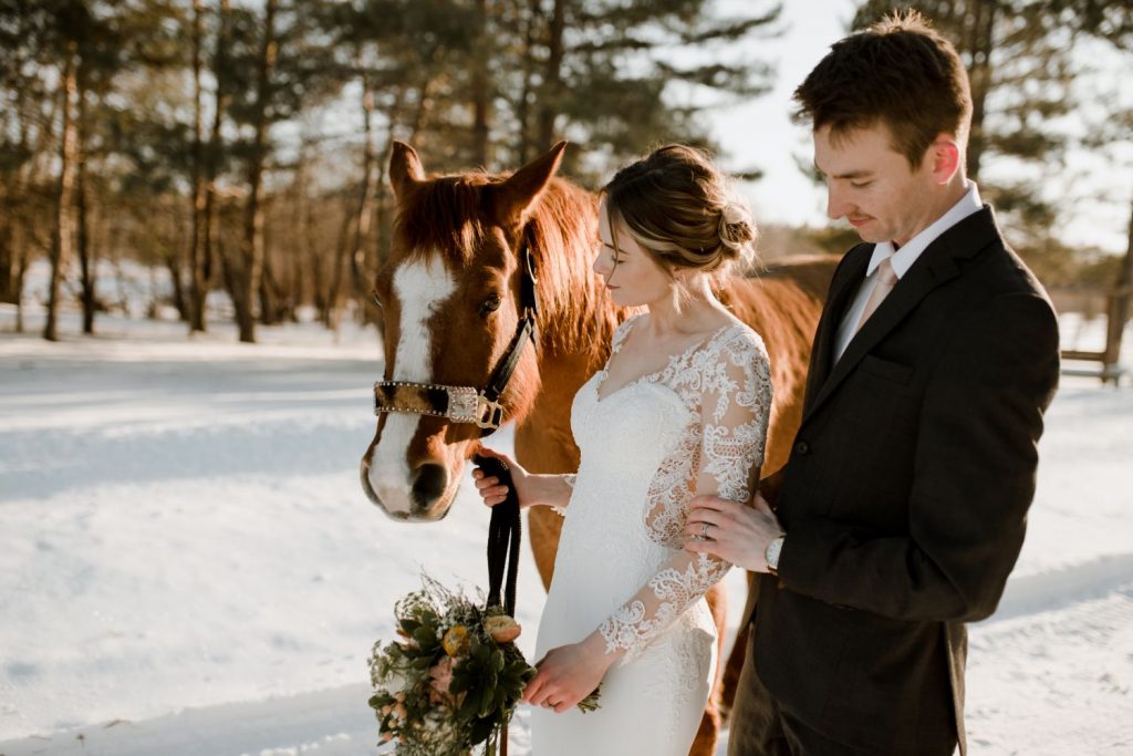 Horse Inspired Canadian Winter Wedding Shoot | Vanessa Renae